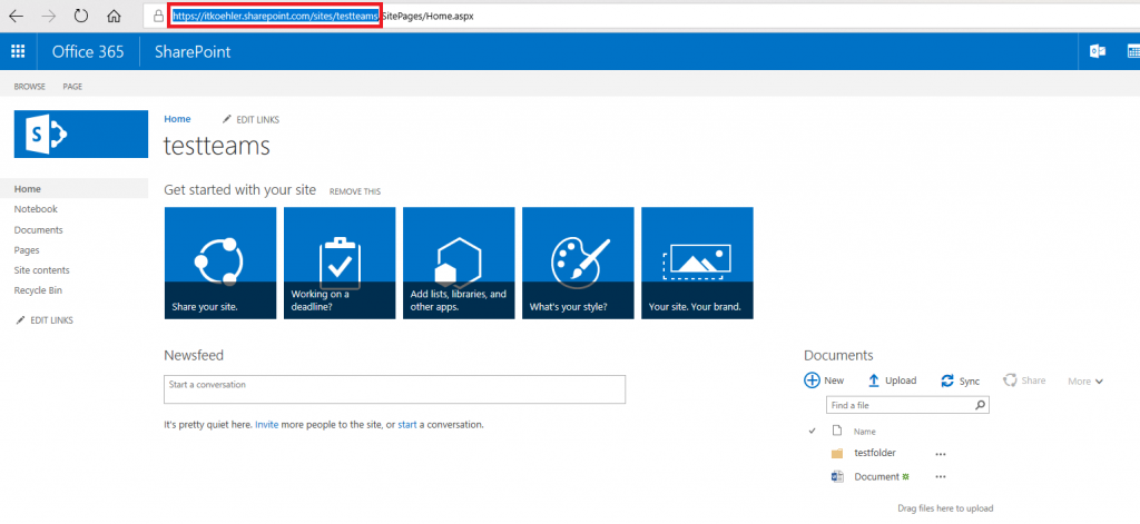 Teamseiten Sharepoint _ Erstellen einer Website mit SharePoint Online ...