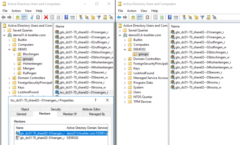 NTFS AGDLP group nesting between two domains via powershell - IT ...