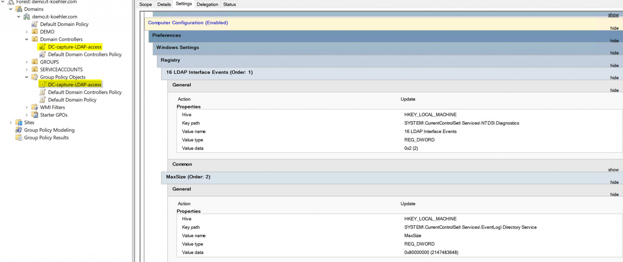 Windows Server DomainController find LDAP binds - IT koehler blog