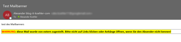 Append E-Mail banner for external mails in Exchange Online E-Mail ...