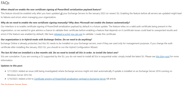Exchange SU January 2023 with PowerShell Serialization Payload Signing - IT koehler blog